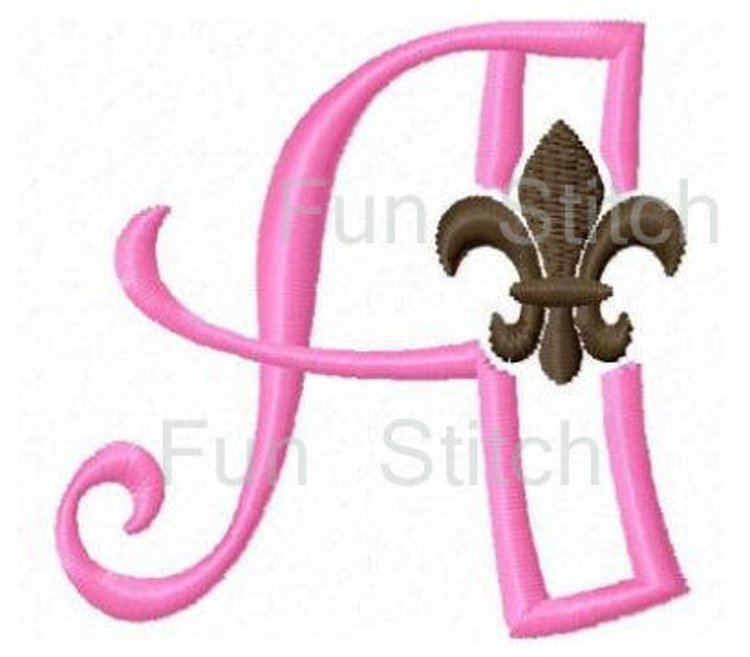 26 Fleur De Lis Font Letters Machine Embroidery Design 5 Inches - Etsy