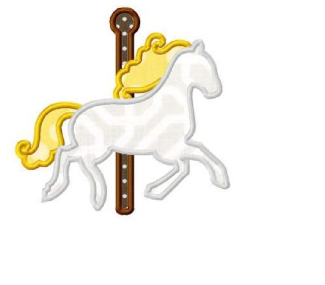 Carousel Horse Applique Machine Embroidery Design - Etsy