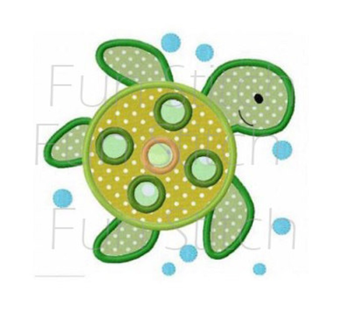 Sea Turtle Applique Machine Embroidery Design - Etsy