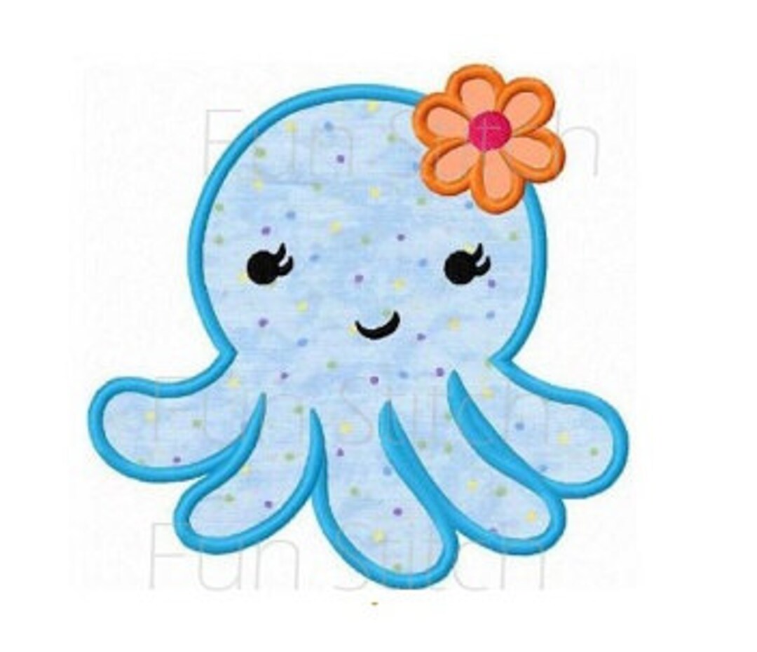 Octopus Applique Machine Embroidery Design - Etsy