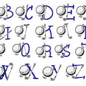 26 Golf Letters Machine Embroidery Designs - Etsy