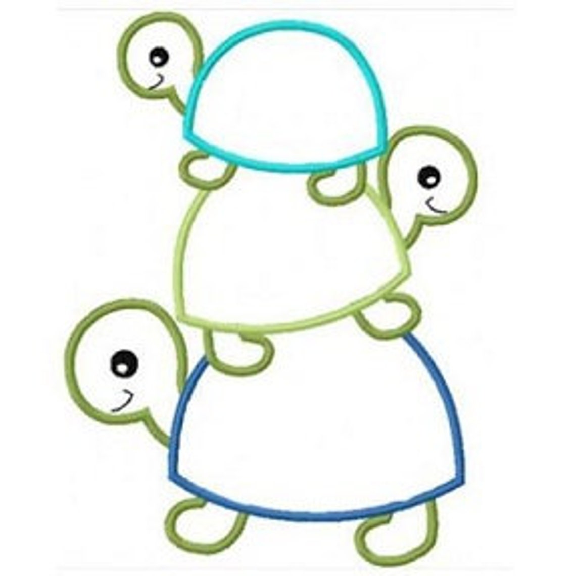3 Turtles Turtle Applique Machine Embroidery Design - Etsy