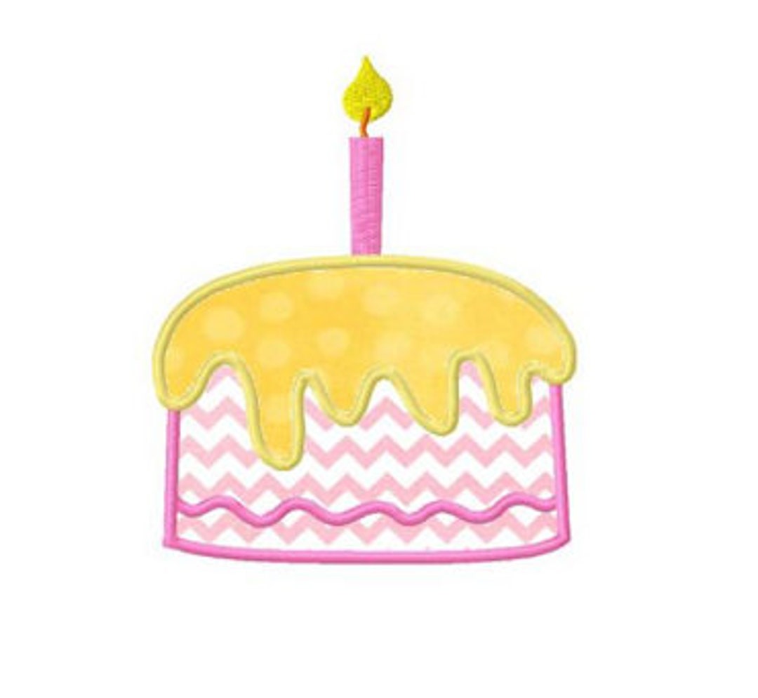 Birthday Cake Applique Machine Embroidery Design Digital Pattern - Etsy