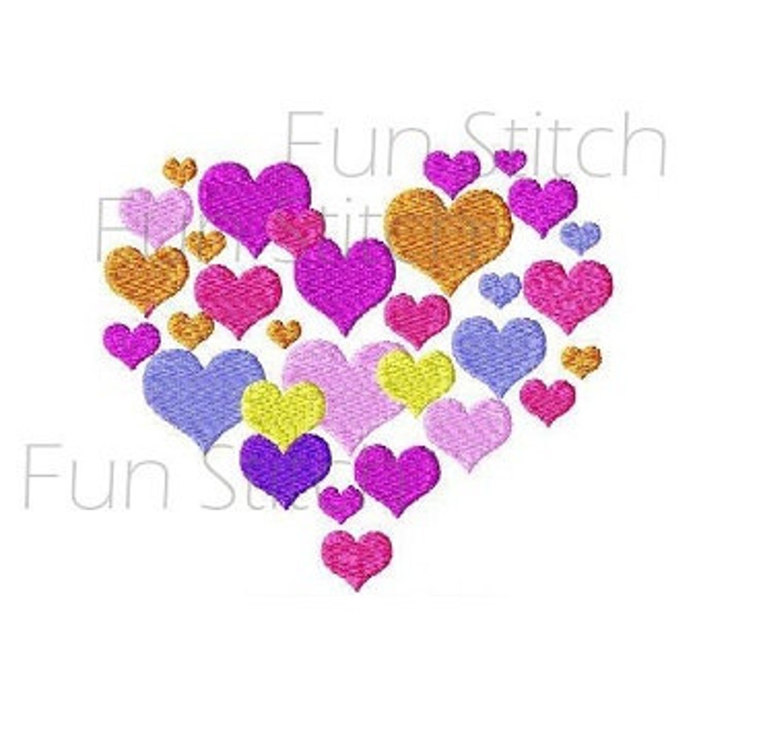 Big Heart Machine Embroidery Design Valentine Design Digital Pattern - Etsy