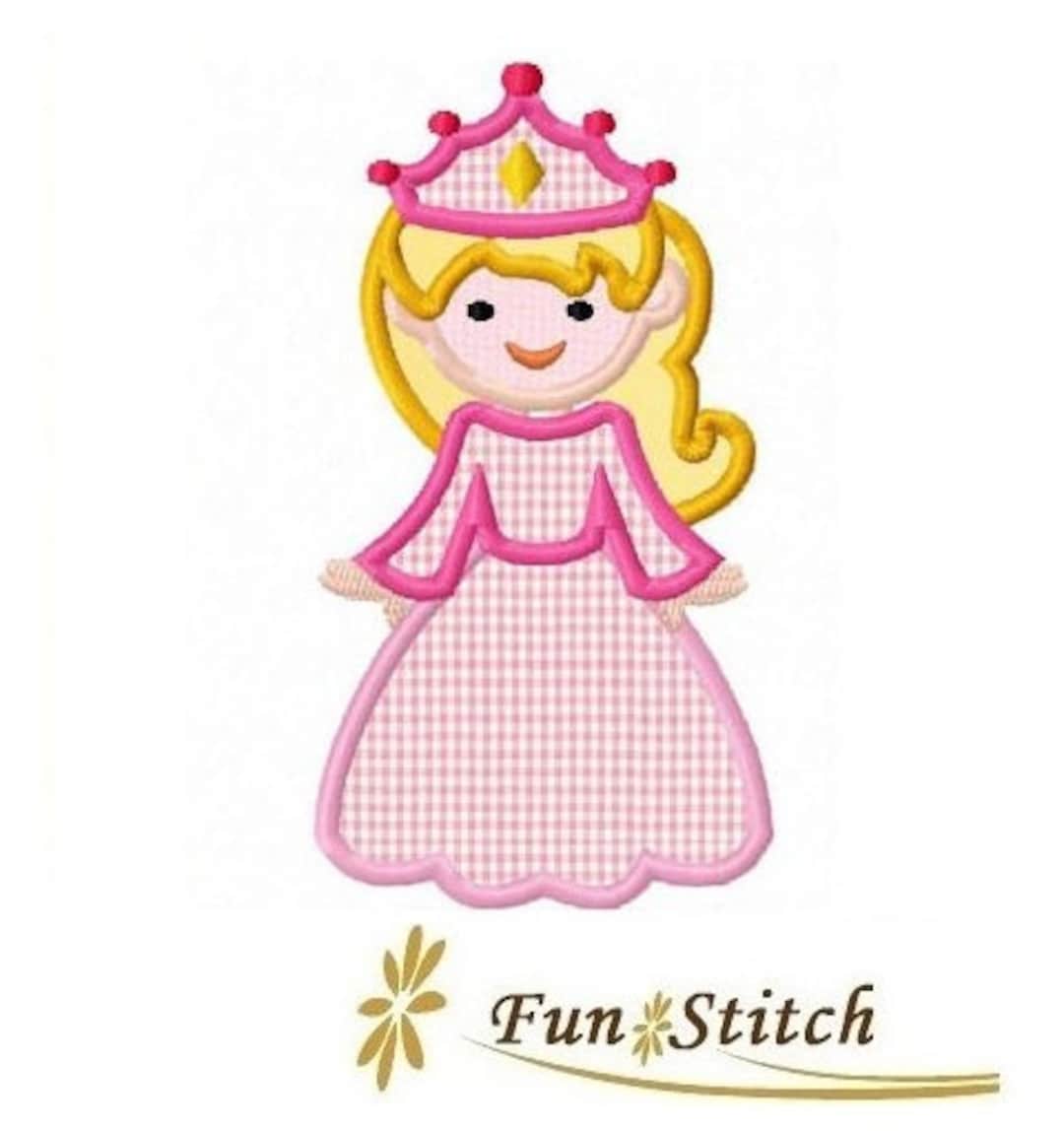 Princess Girl Applique Machine Embroidery Design Digital Pattern - Etsy