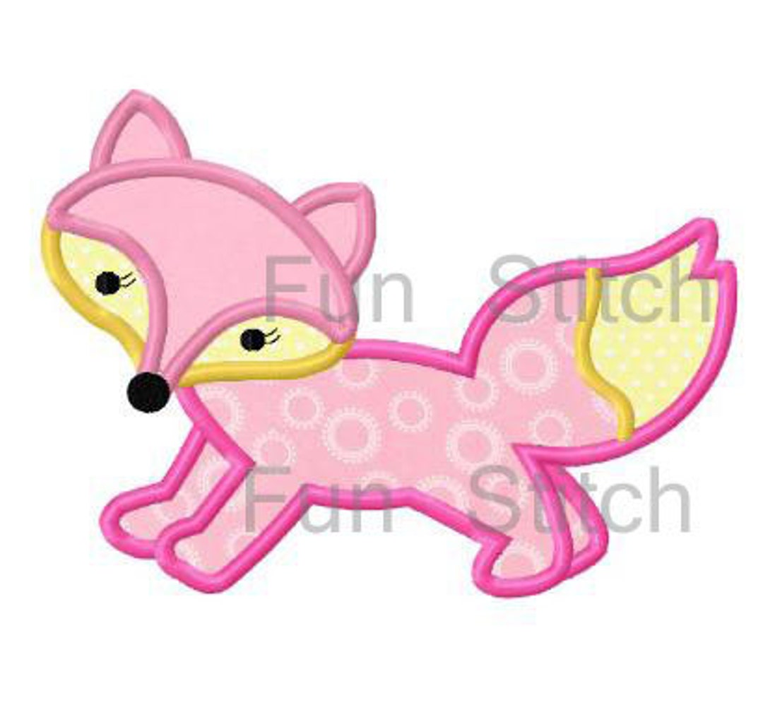 Little Fox Applique Machine Embroidery Design - Etsy
