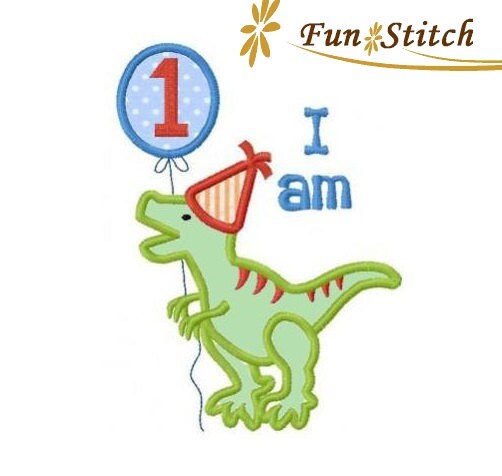 Set of 9 Dinosaur Birthday Applique Numbers Machine Embroidery - Etsy