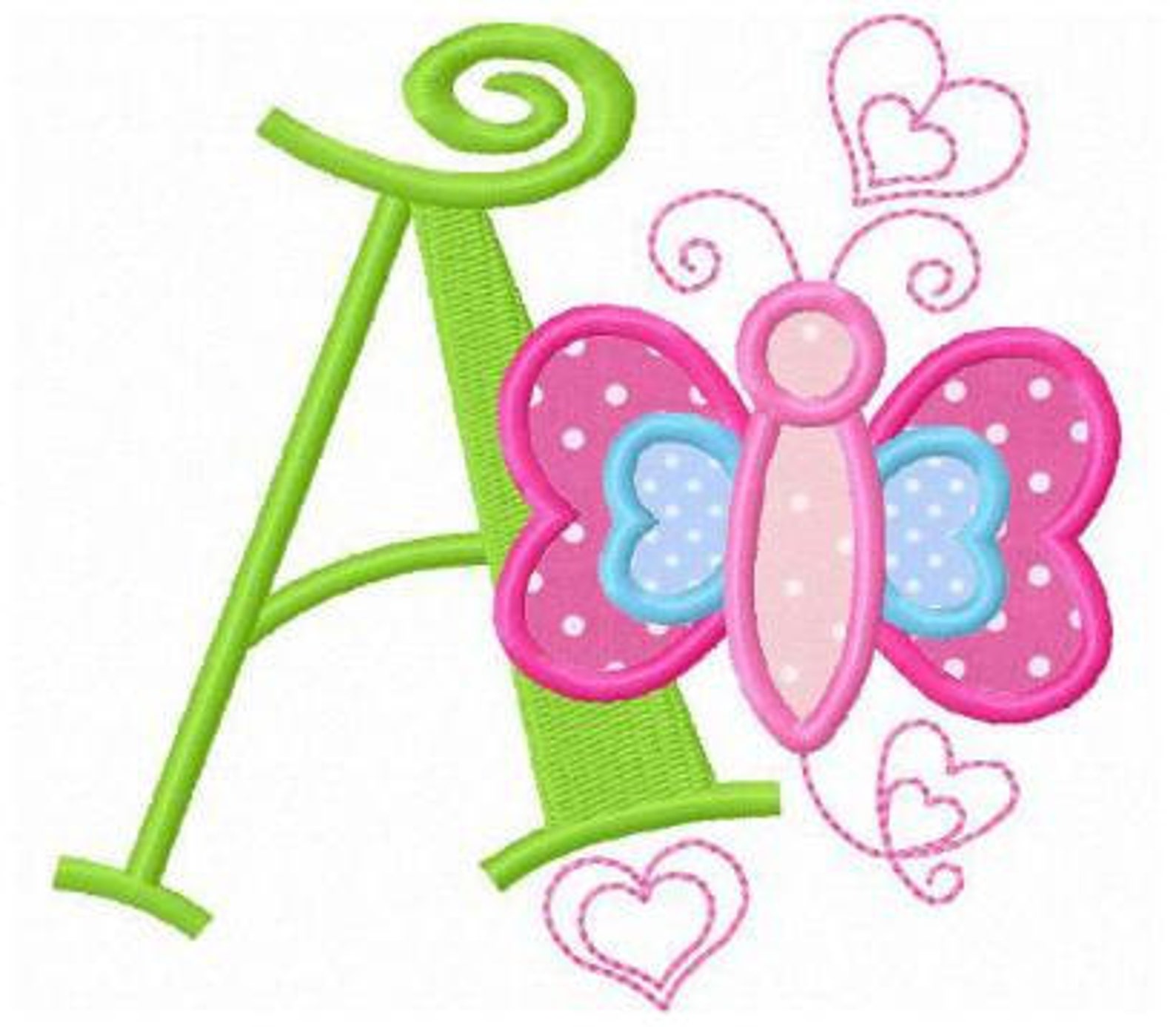 Set of 26 Butterfly Love Applique Font Letters Machine | Etsy
