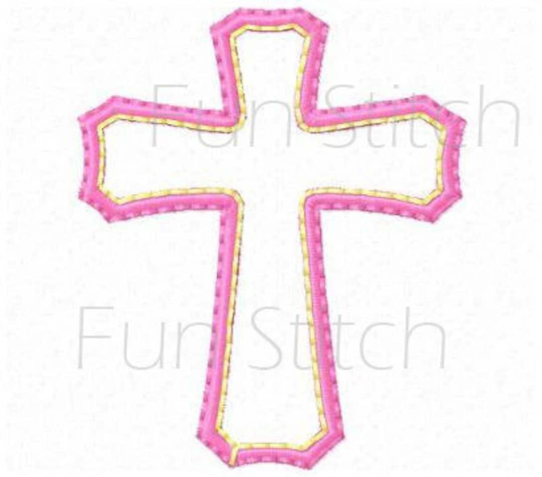 Cross Outline Machine Embroidery Design - Etsy