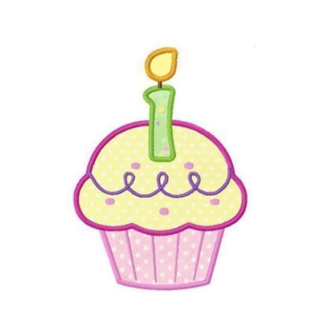 Set of 9 Birthday Cupcake Applique Numbers Machine Embroidery Design - Etsy