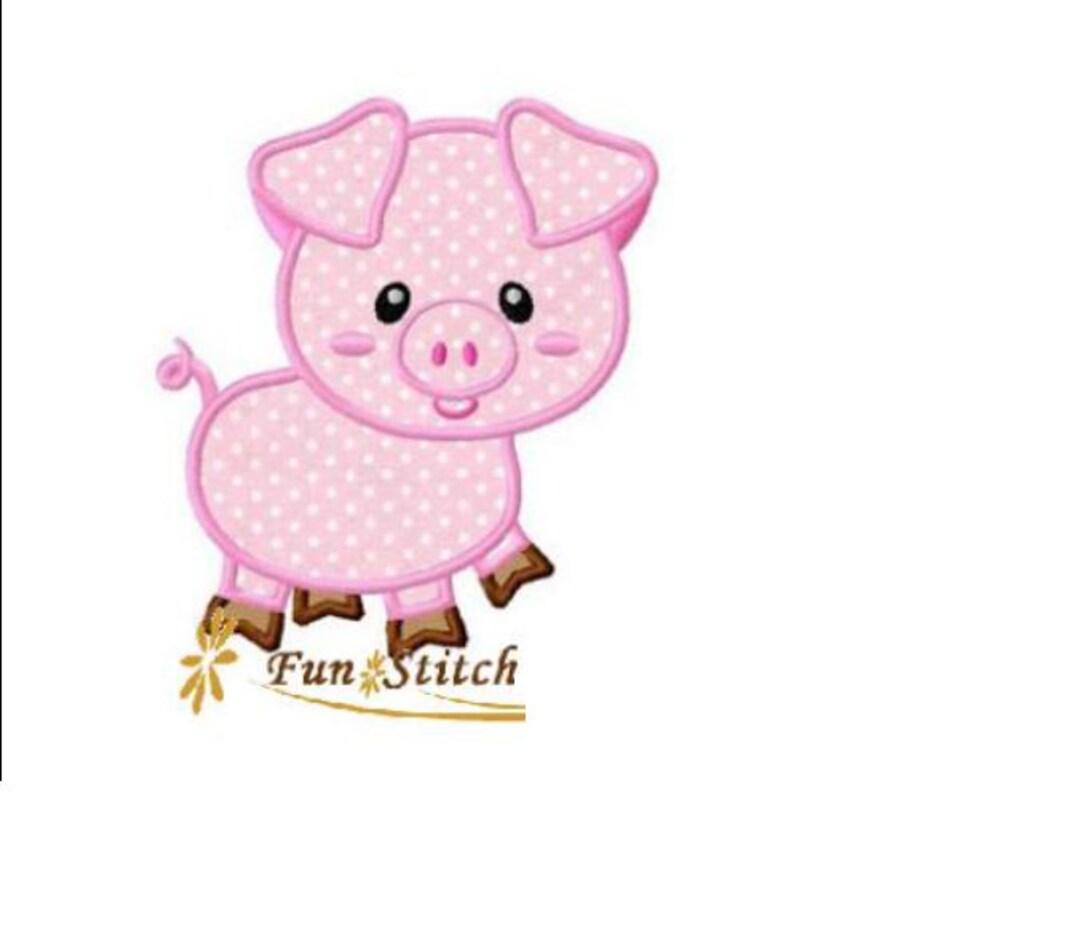 Pig Applique Machine Embroidery Design Digital Pattern - Etsy