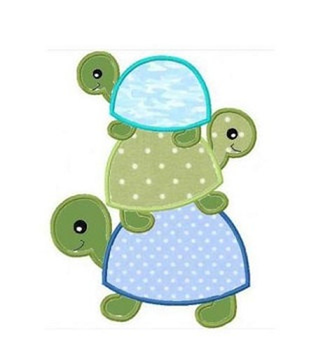 3 Turtles Turtle Applique Machine Embroidery Design - Etsy