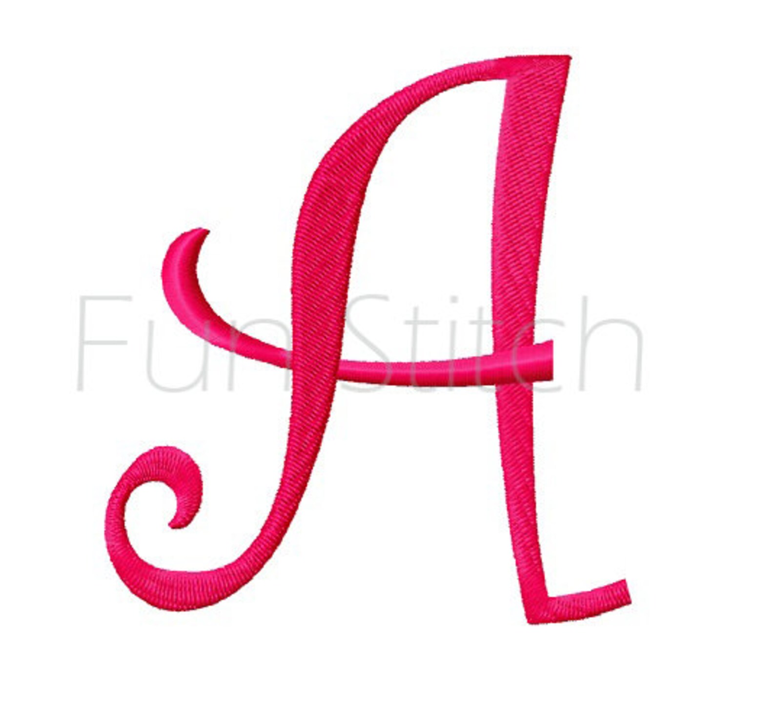 Curly Font Letters Machine Embroidery Designs 3 Sizes | Etsy