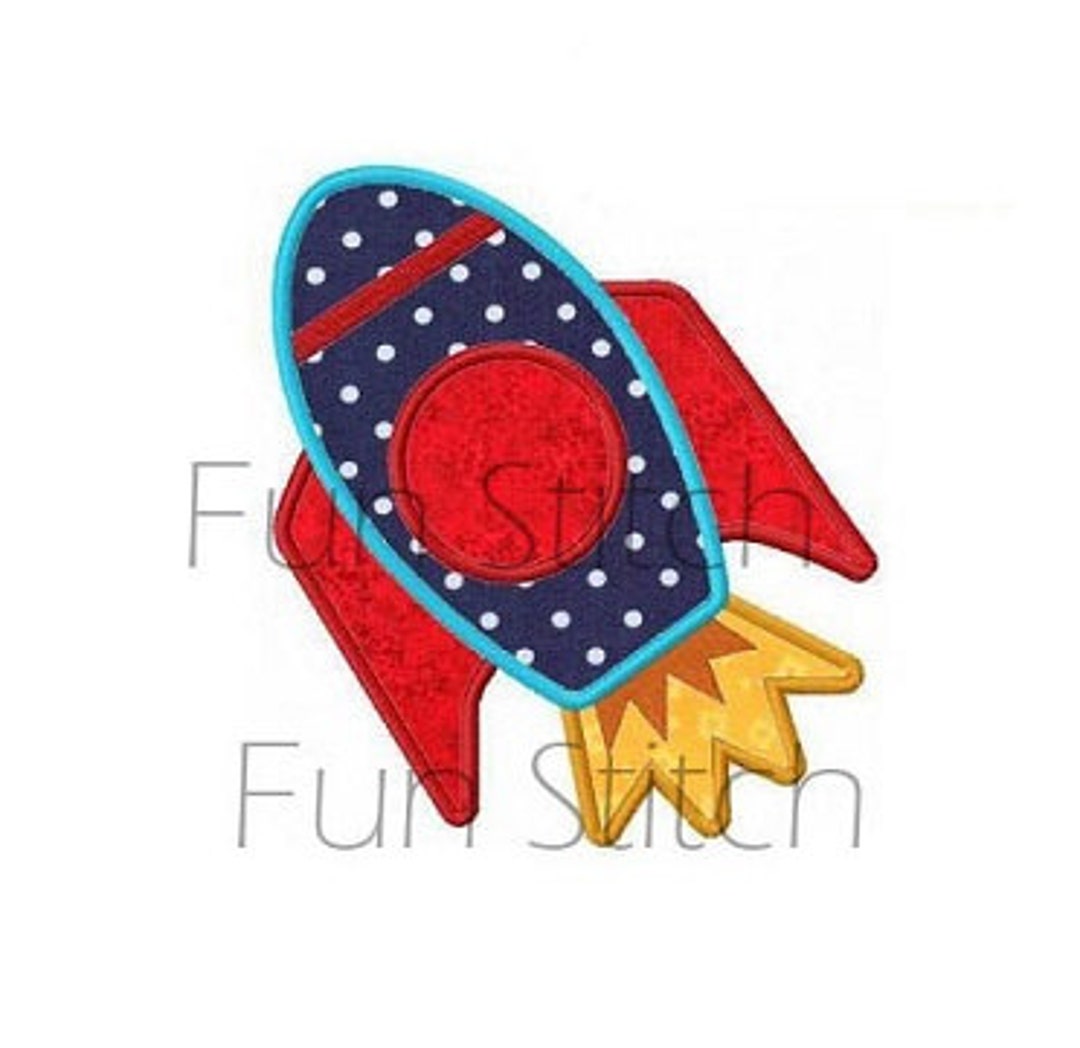 Outerspace Rocket Applique Machine Embroidery Design - Etsy