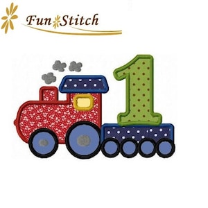 Set of 9 Train Birthday Applique Numbers Machine Embroidery Design - Etsy