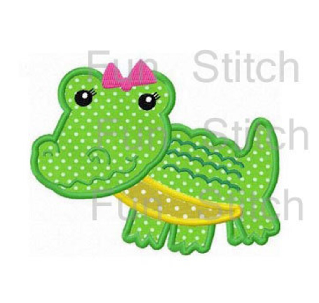 Alligator Applique Machine Embroidery Design Instant Download Digital ...