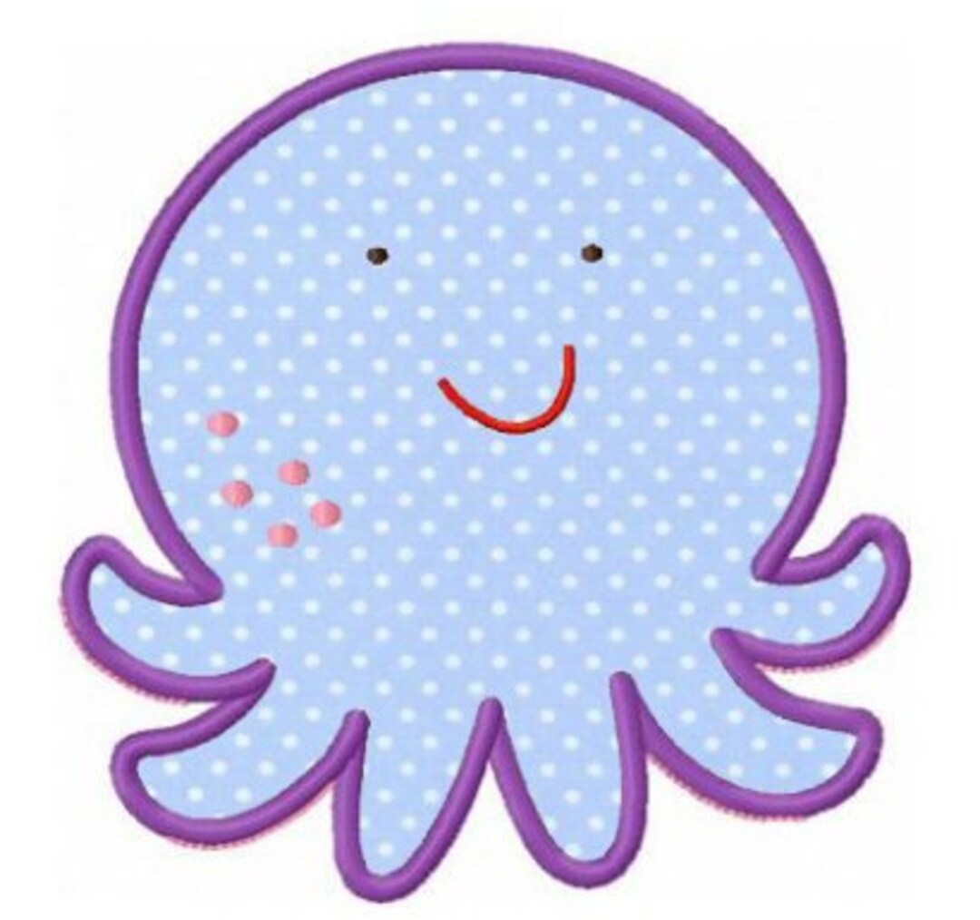 Octopus Applique Machine Embroidery Design - Etsy