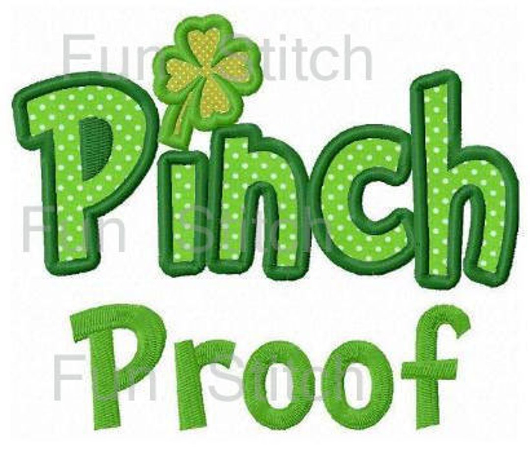 St. Patrick Day Pinch Proof Applique Machine Embroidery Design - Etsy