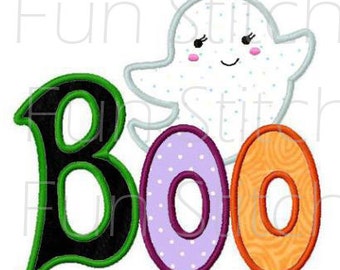 Halloween Boo Witch Hat Applique Machine Embroidery Design | Etsy