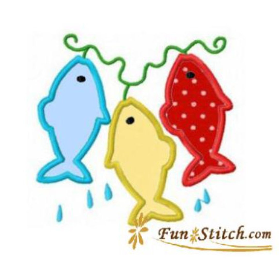 Fish Applique Machine Embroidery Design Digital Pattern Instant ...