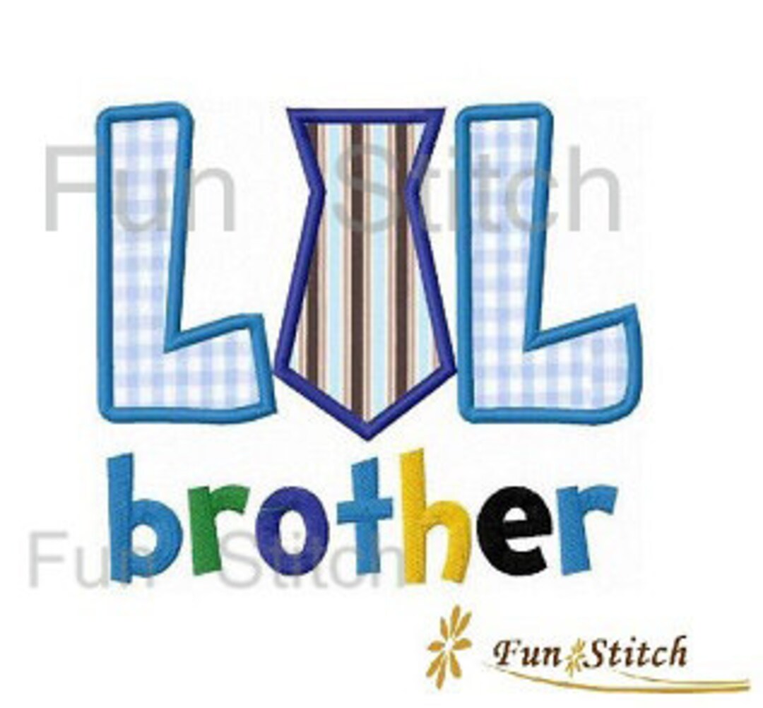 Lil Brother Machine Embroidery Design Applique Instant Download - Etsy