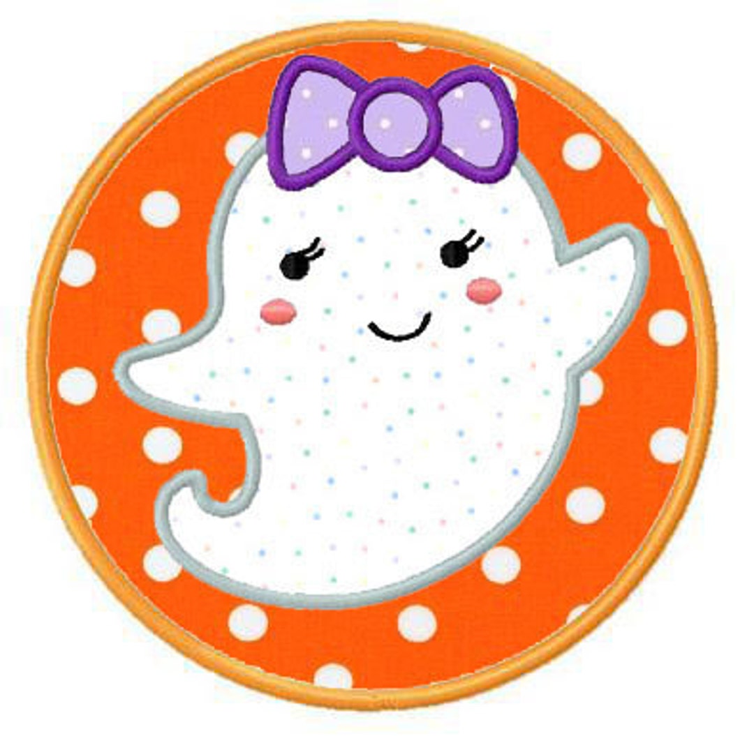 Girl Ghost Halloween Applique Machine Embroidery Design - Etsy