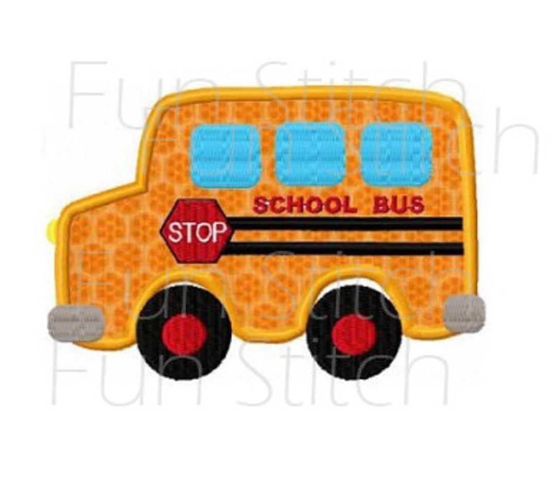 School Bus Applique Machine Embroidery Design - Etsy