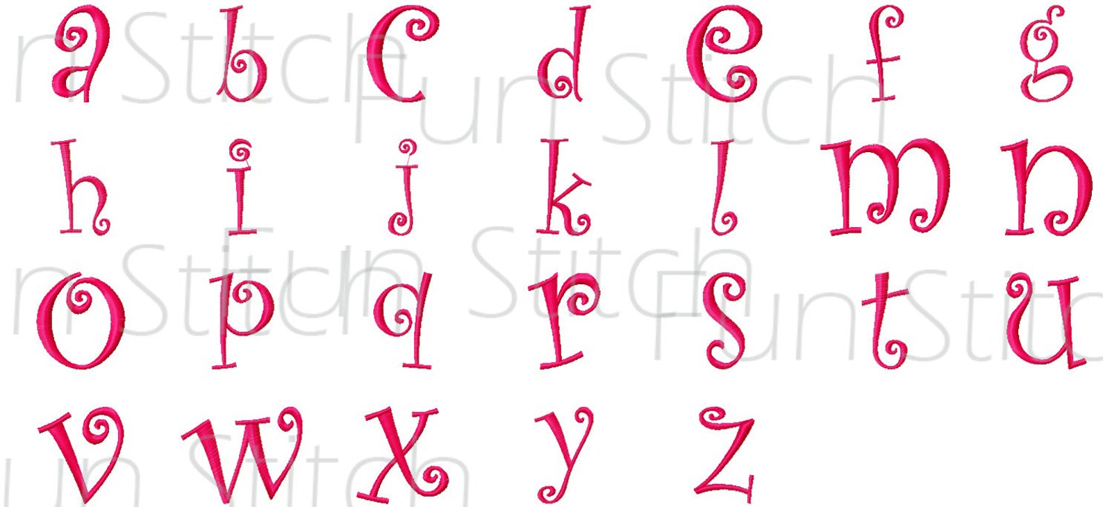 Curly Font Letters Machine Embroidery Designs 3 Sizes - Etsy