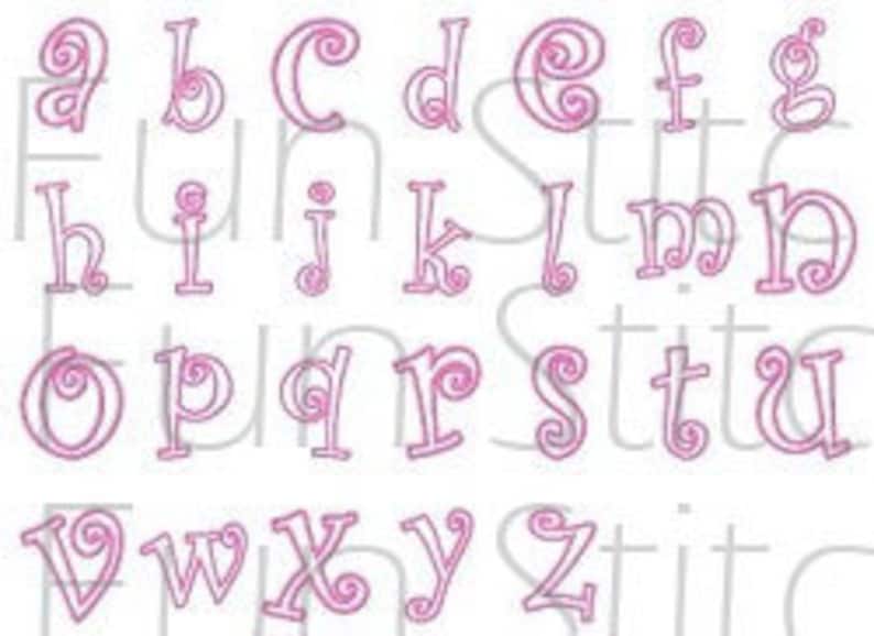 Curly Applique Font Letters Machine Embroidery Design - Etsy