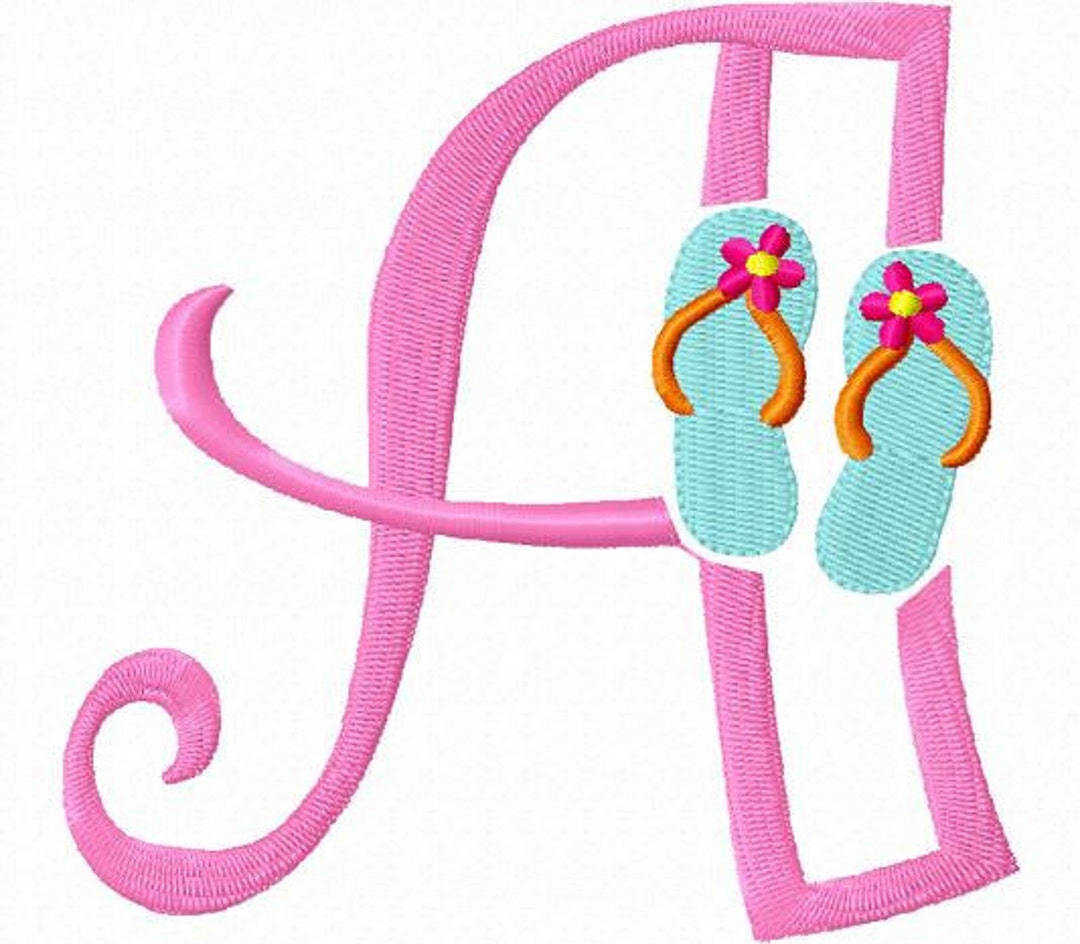 26 Beach Sandals Letters Font Machine Embroidery Design - Etsy