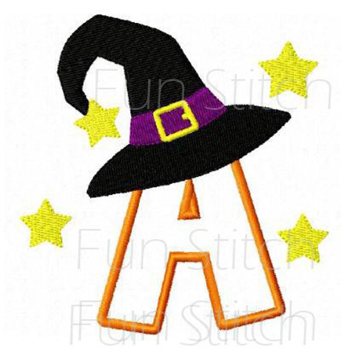 Set of Halloween Witch Hat Applique Letters Machine Embroidery - Etsy