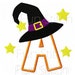 Set of Halloween Witch Hat Applique Letters Machine Embroidery - Etsy