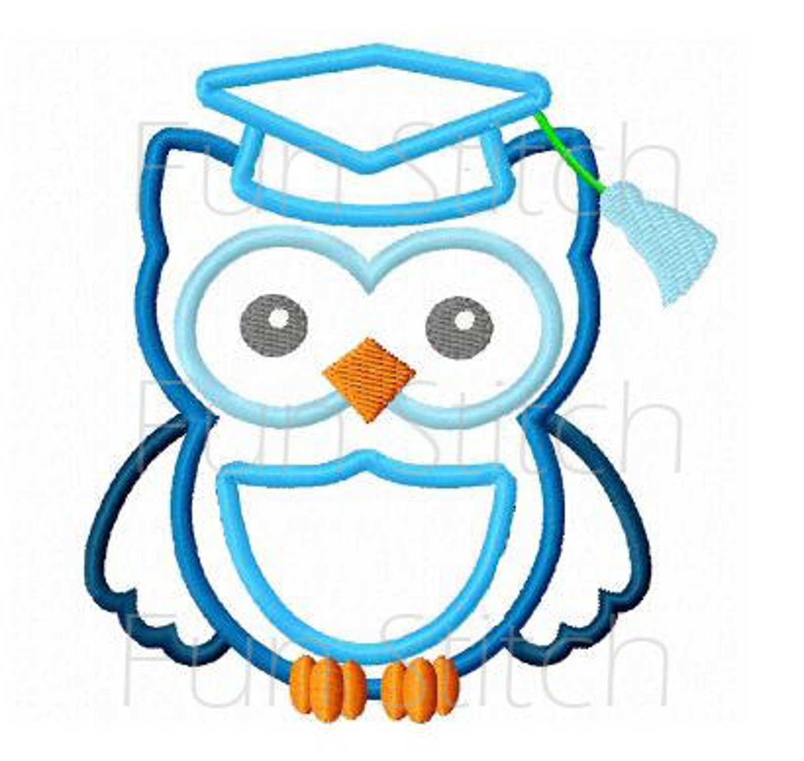 Graduation Owl Applique Machine Embroidery Design - Etsy