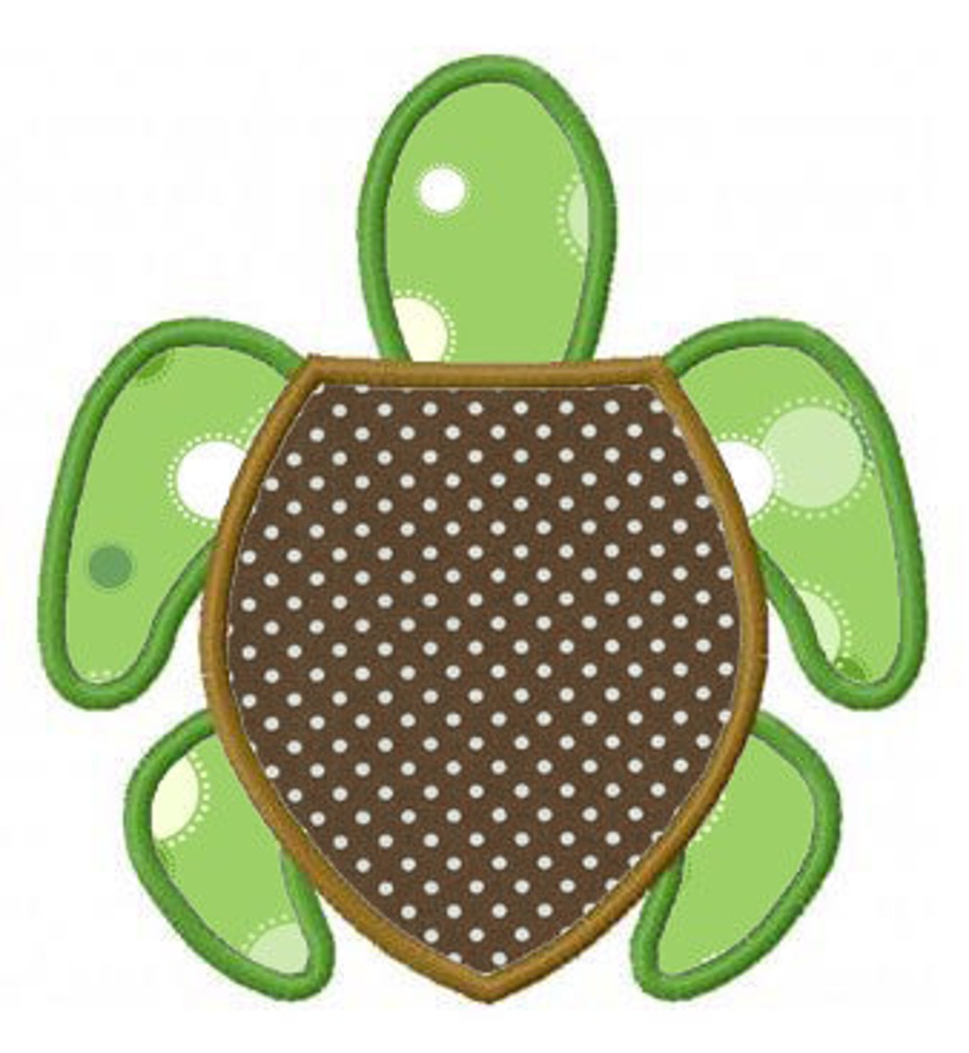 Sea Turtle Applique Machine Embroidery Design - Etsy