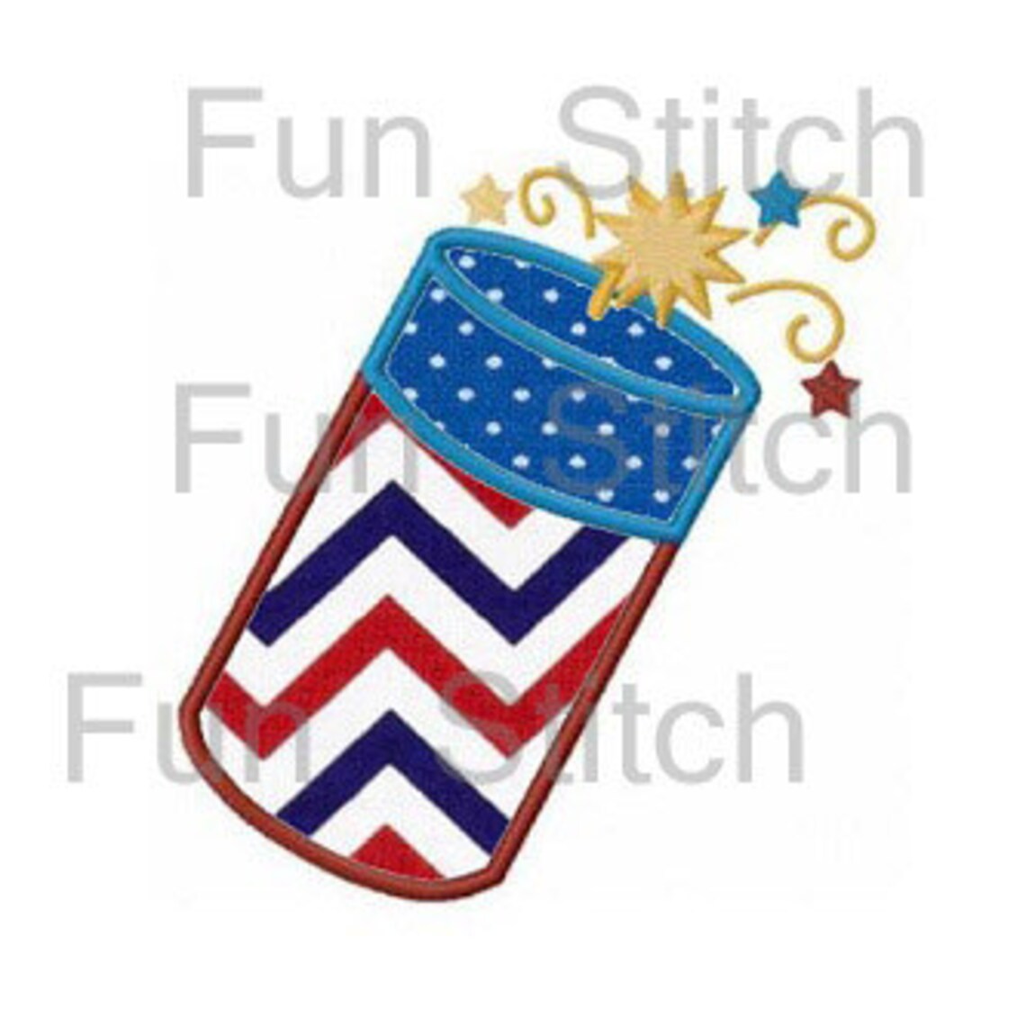 July 4th Firecracker Applique Machine Embroidery Design - Etsy