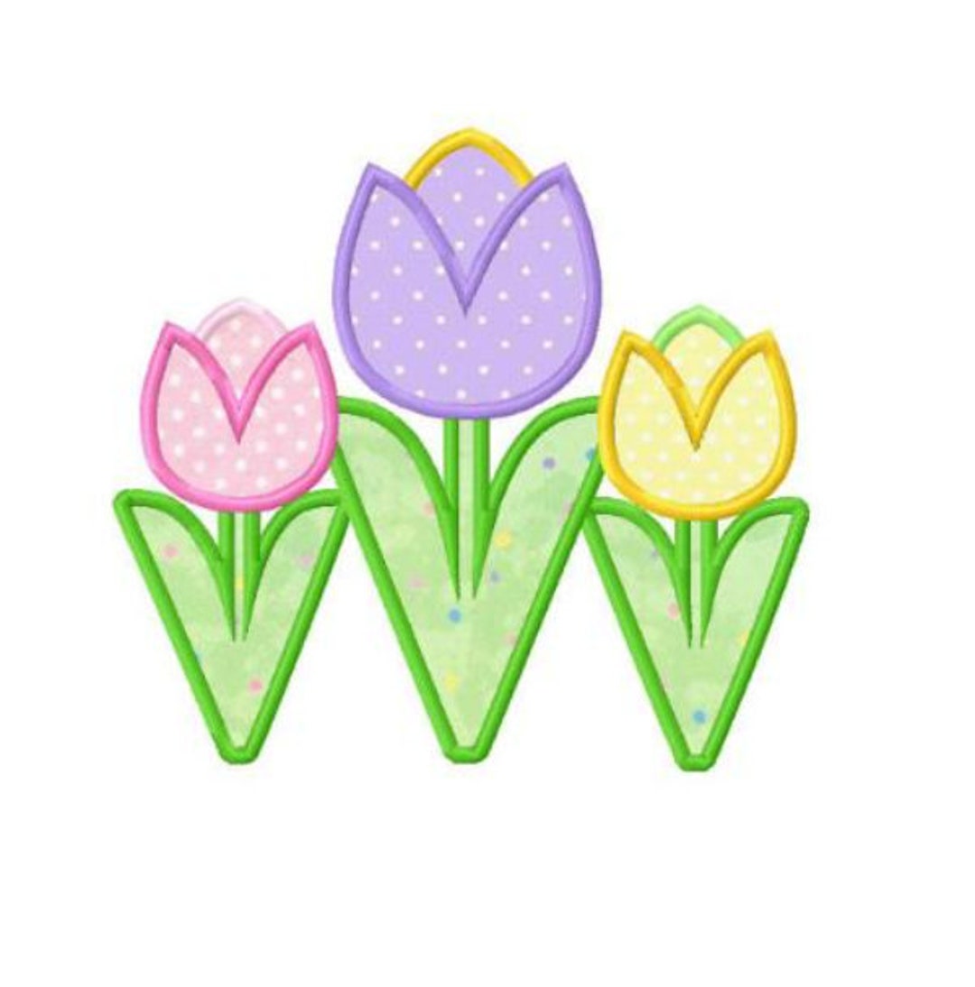 Spring Tulip Tulips Machine Embroidery Design Instant Download Digital ...