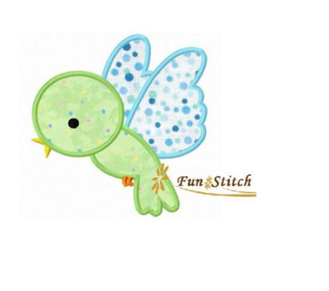 Flying Bird Applique Machine Embroidery Design - Etsy