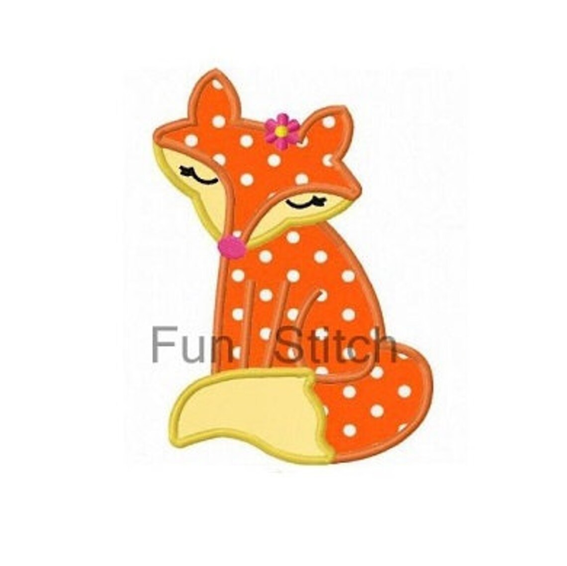 Girly Fox Applique Machine Embroidery Design - Etsy