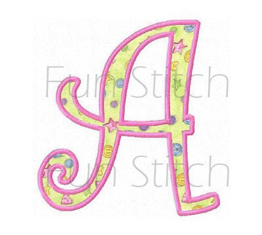 Set of Curly Applique Font Letters Machine Embroidery Design - Etsy