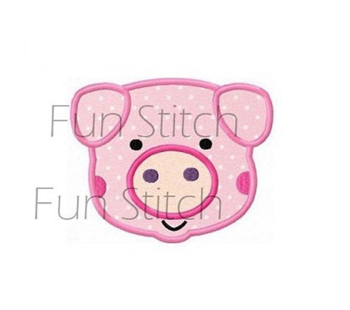 Pig Applique Machine Embroidery Design - Etsy
