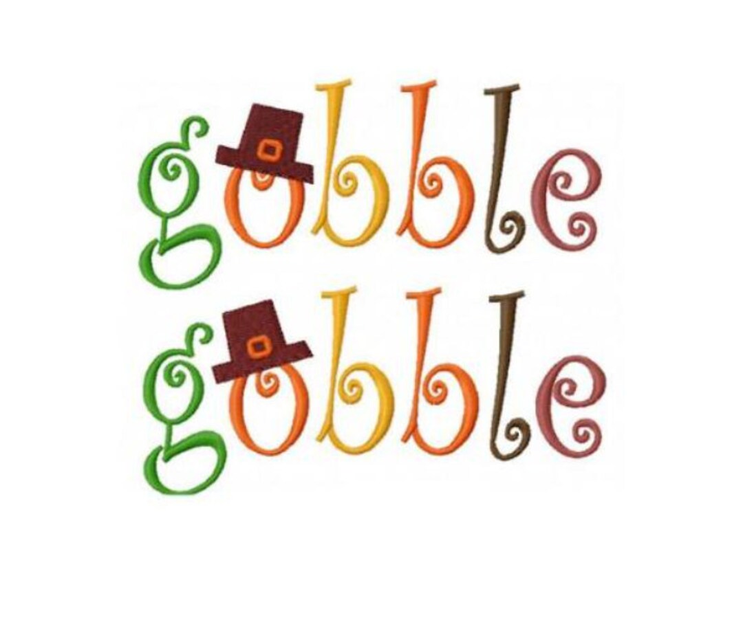 Thanksgiving Gobble Gobble Machine Embroidery Design - Etsy