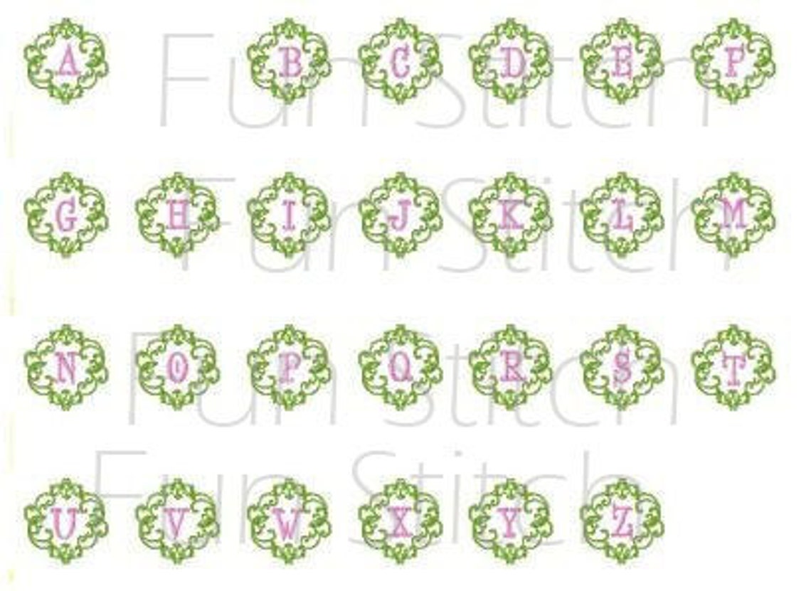 Set of 26 Scroll Letters Font Machine Embroidery Design - Etsy