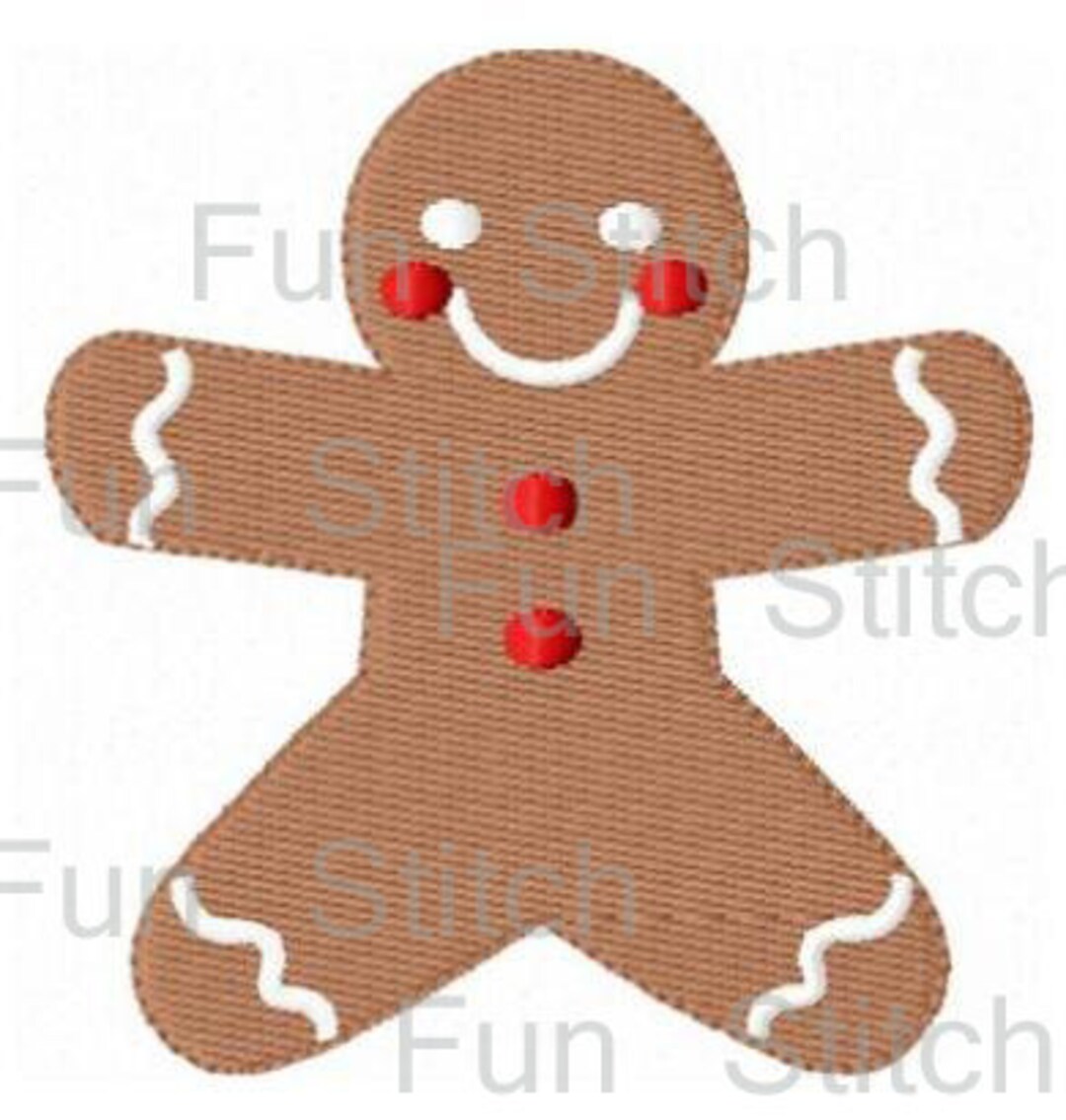 Christmas Gingerbread Man Machine Embroidery Design - Etsy