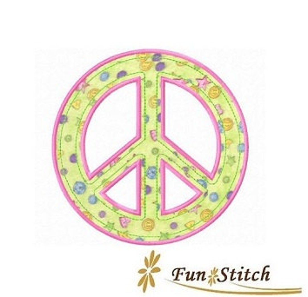 Peace Sign Applique Machine Embroidery Design - Etsy