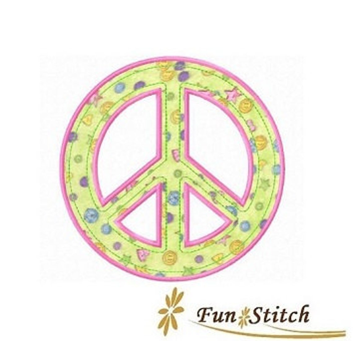 Peace Sign Applique Machine Embroidery Design - Etsy