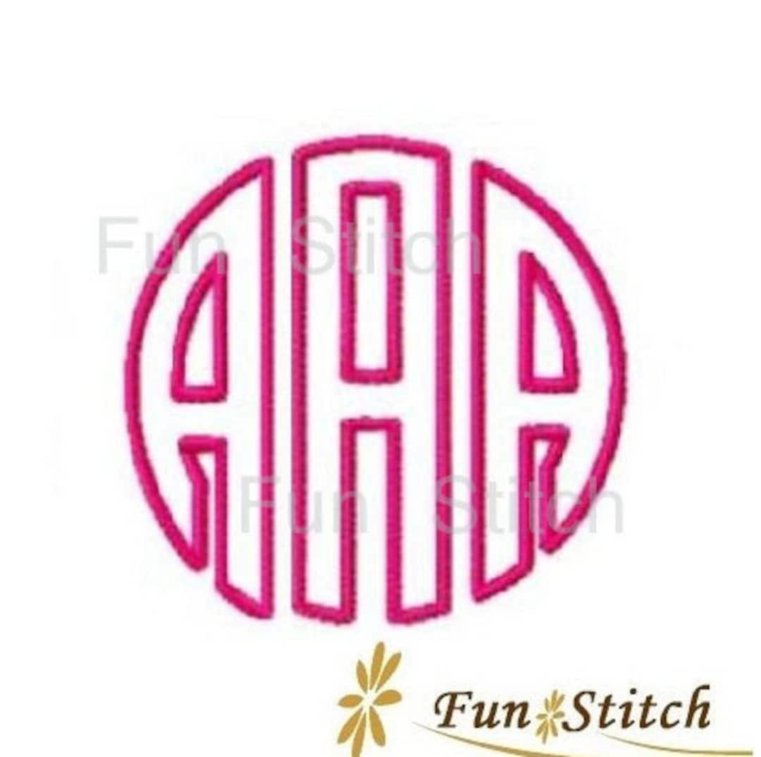 Circle Monogram Font Letters Applique Design Machine Embroidery - Etsy