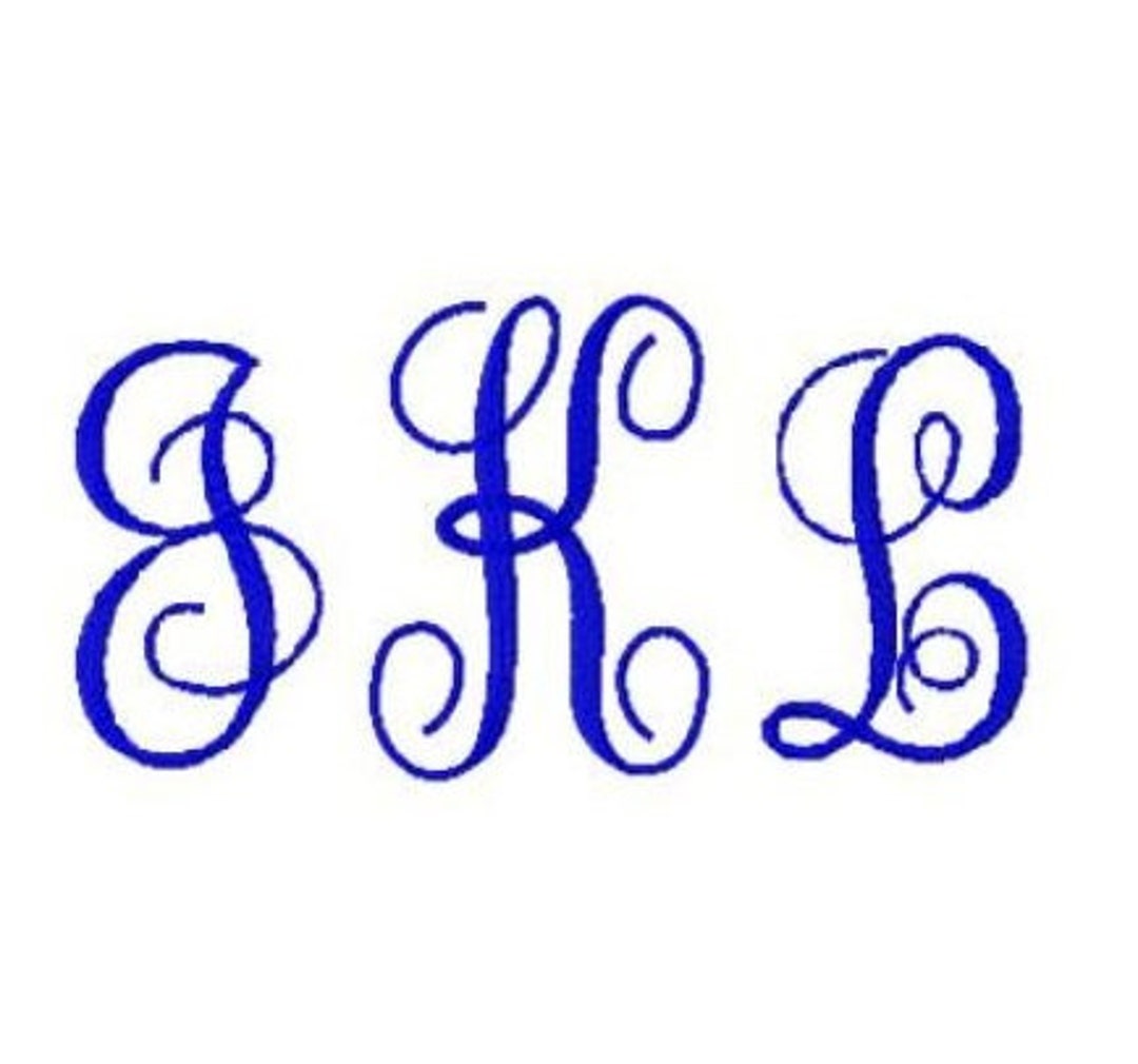Fancy Monogram Initial Letters Font Machine Embroidery Design 4 Sizes ...