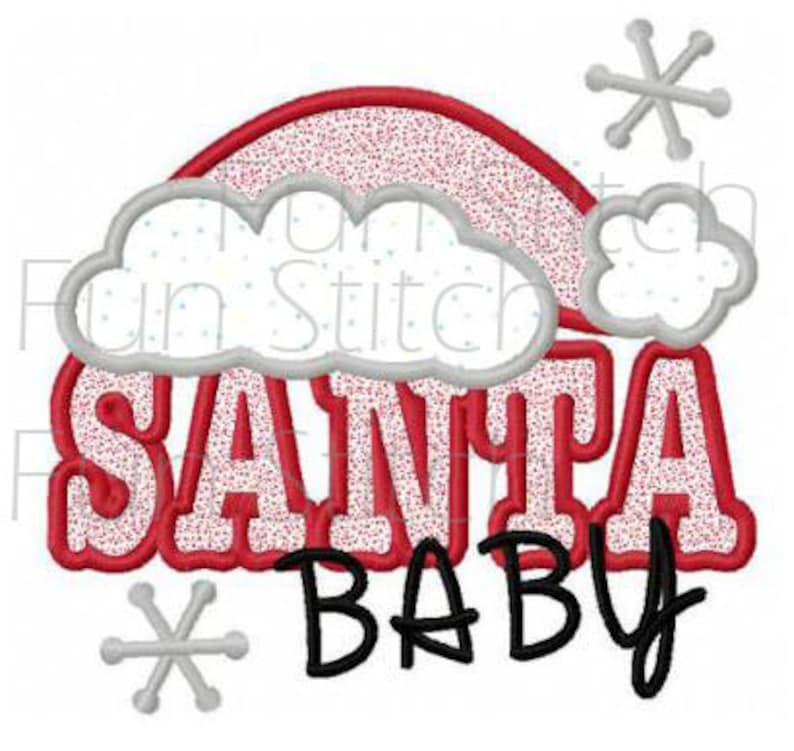 Santa baby hat applique Christmas machine embroidery design | Etsy