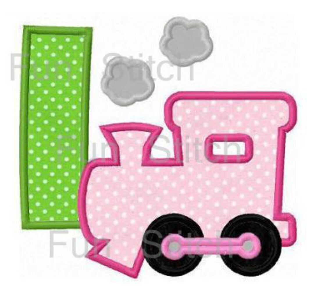 Set of 9 Choo Choo Train Applique Birthday Numbers Machine Embroidery ...