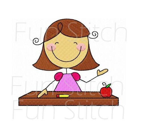 School Teacher Machine Embroidery Design Instant Download - Etsy
